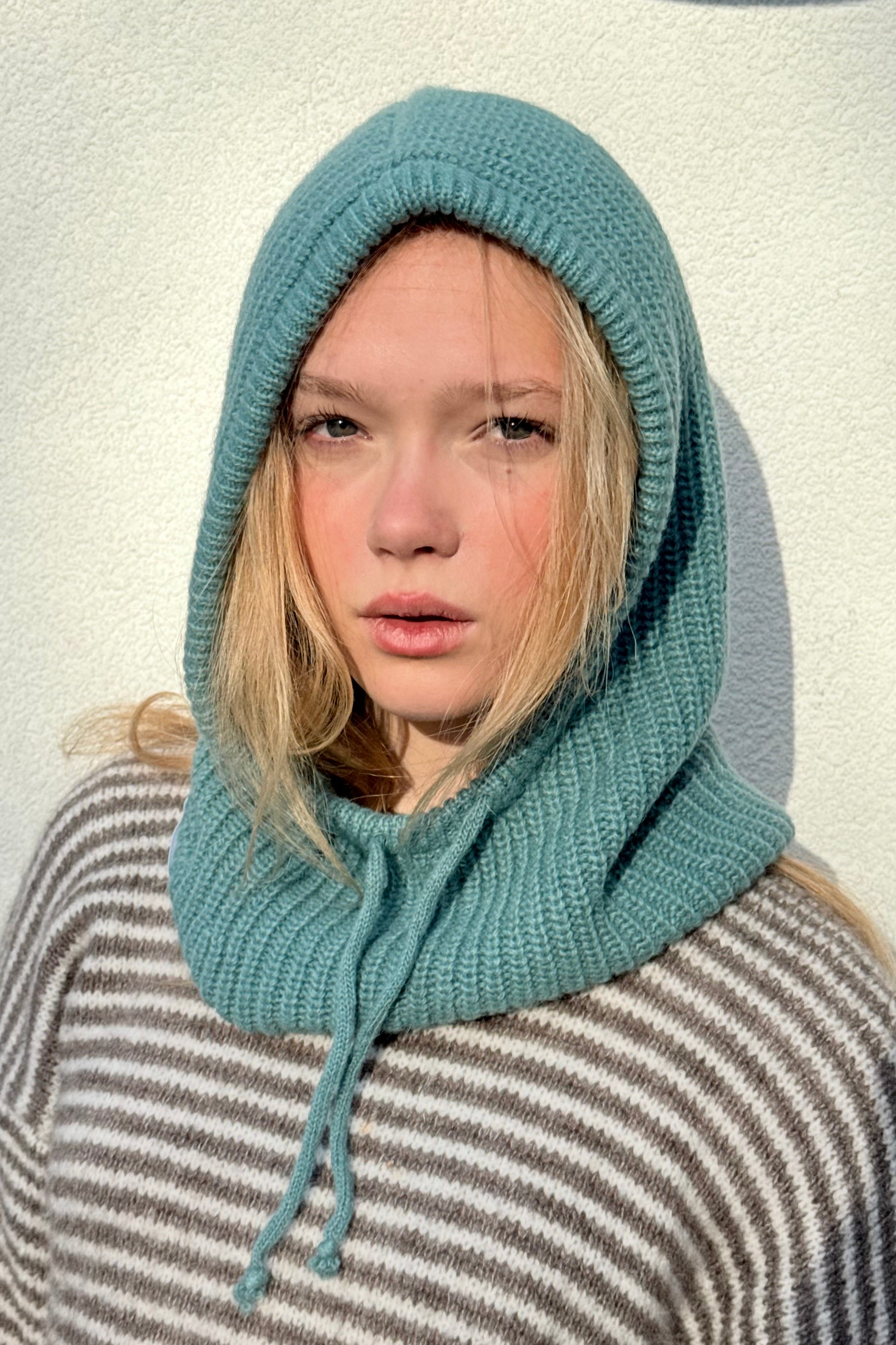 Marie Mohair Balaclava-Teal – Øst London